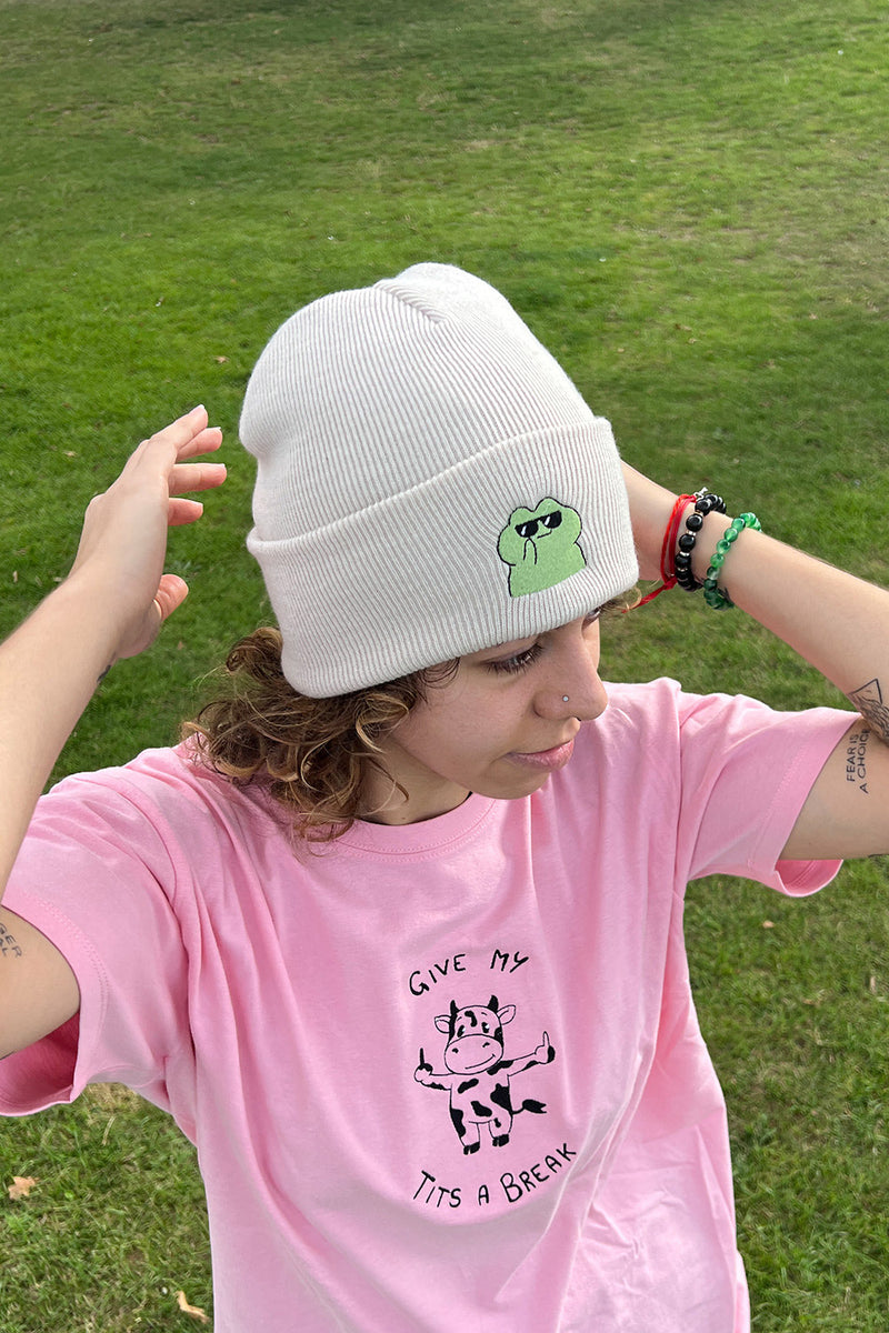 Cool Froggy – Embroidered Beanie & Winter Hat – Sara's Threads